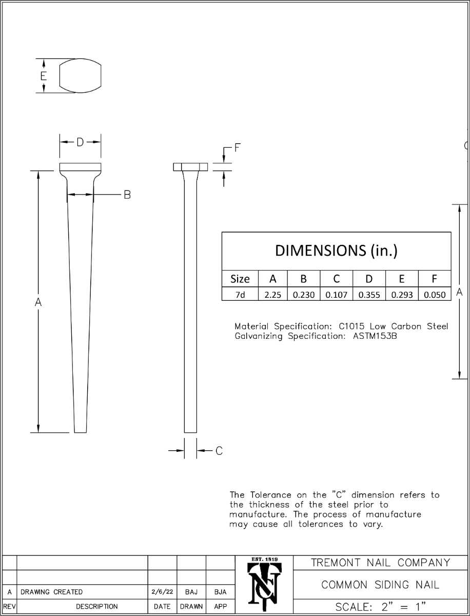Common Siding Nail